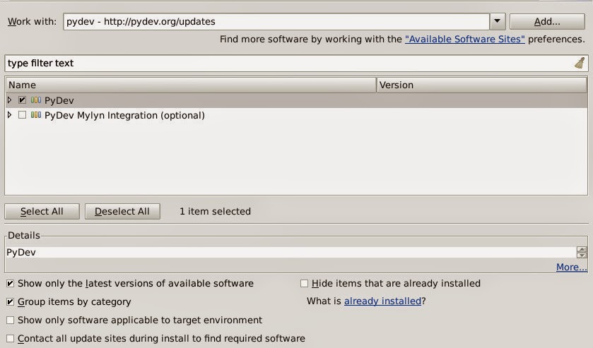 rubenhortas@blog:~$: integrar pydev y github en eclipse