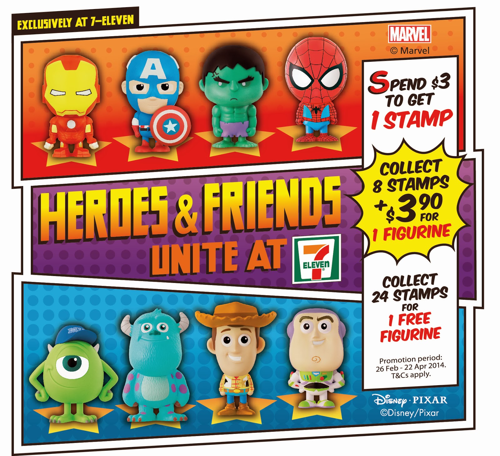 7-Eleven Marvel heroes and Disney Pixar characters figurines — Hpility SG