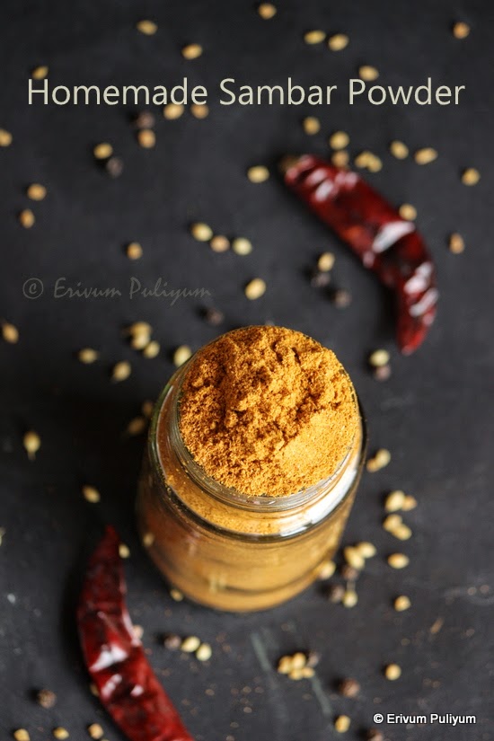Erivum Puliyum: Homemade Sambar Powder (Step by Step Pics)