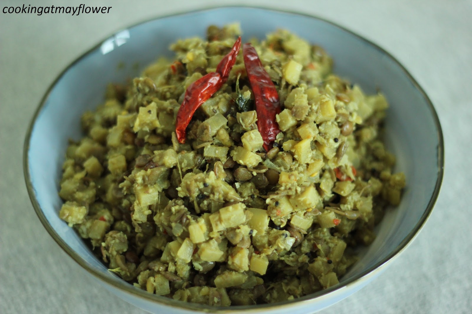 Cooking at Mayflower: Vazha pindi muthira thoran / Banana stem horse ...