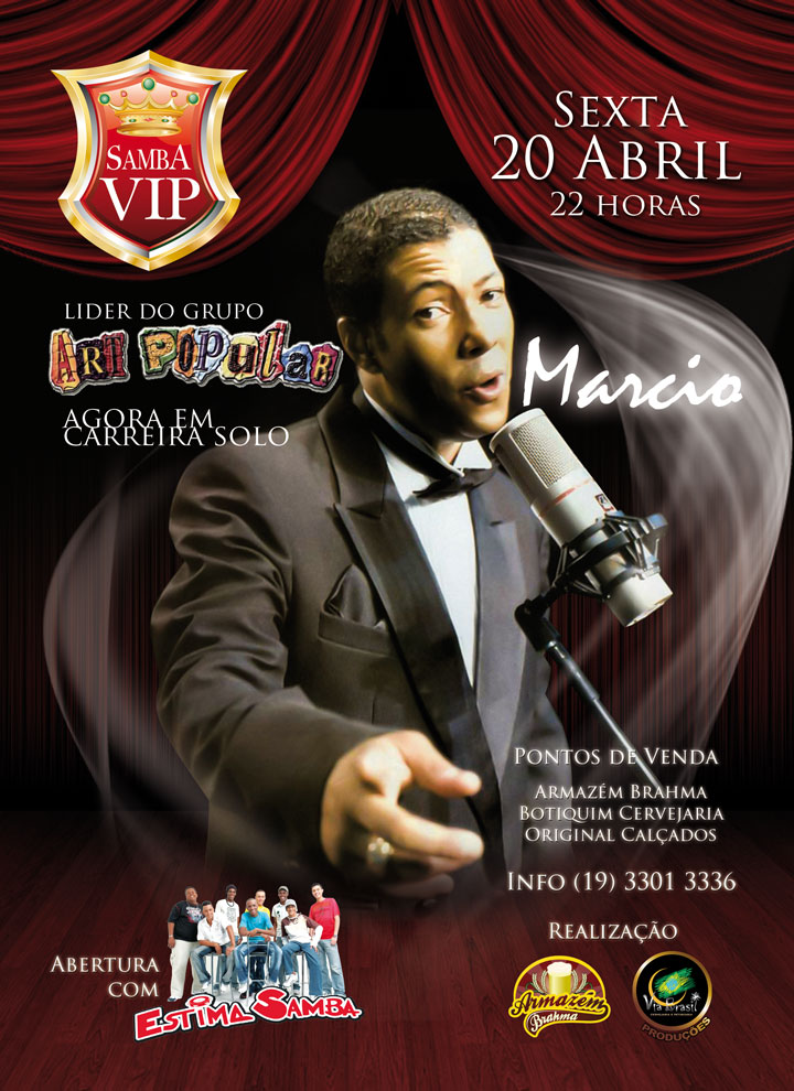 Roda de samba: Márcio Art no Samba VIP em Piracicaba-SP