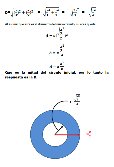 PROBLEMAS DE MATEMÁTICAS RESUELTOS : LA MITAD DEL ÁREA DEL CÍRCULO