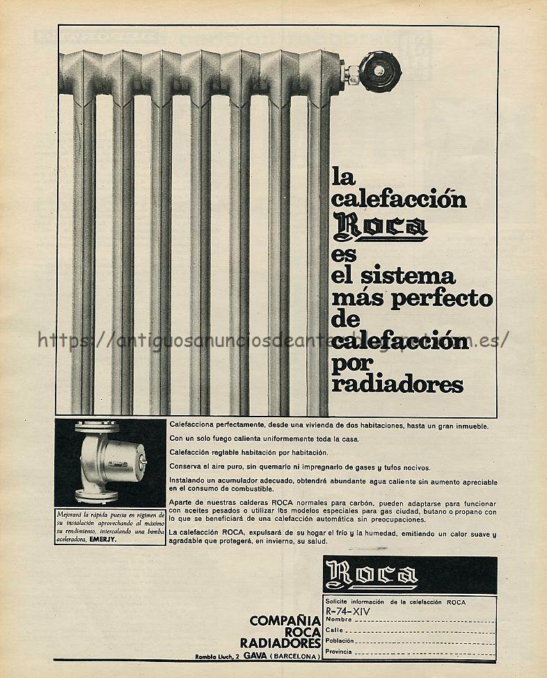 Antiguos anuncios de antes: Roca (calefacción) (52 anuncios)