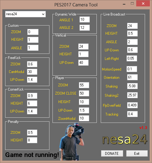 PES 2017 Camera Tool V1.3 - UPDATE4U