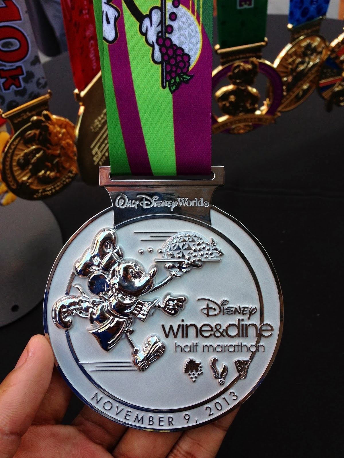 2013 Wine Dine Half Medal and 2014 runDisney Walt Disney World Marathon ...