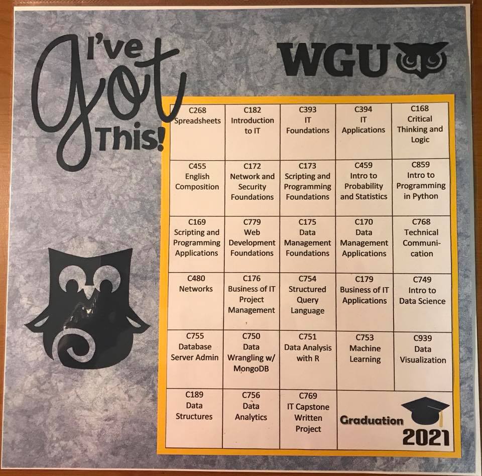 Back To School, Again - Working Mom @ WGU: Degree Plan