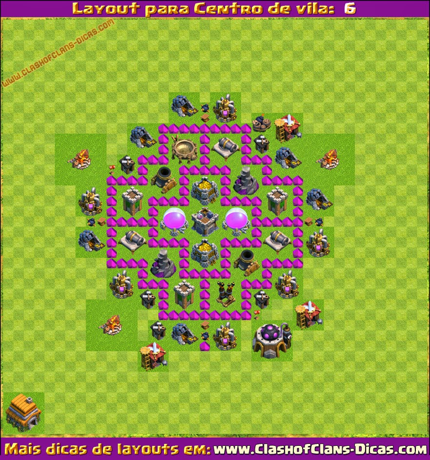 Layouts de Centro de vila 6 para Clash of Clans - Clash of Clans Dicas ...