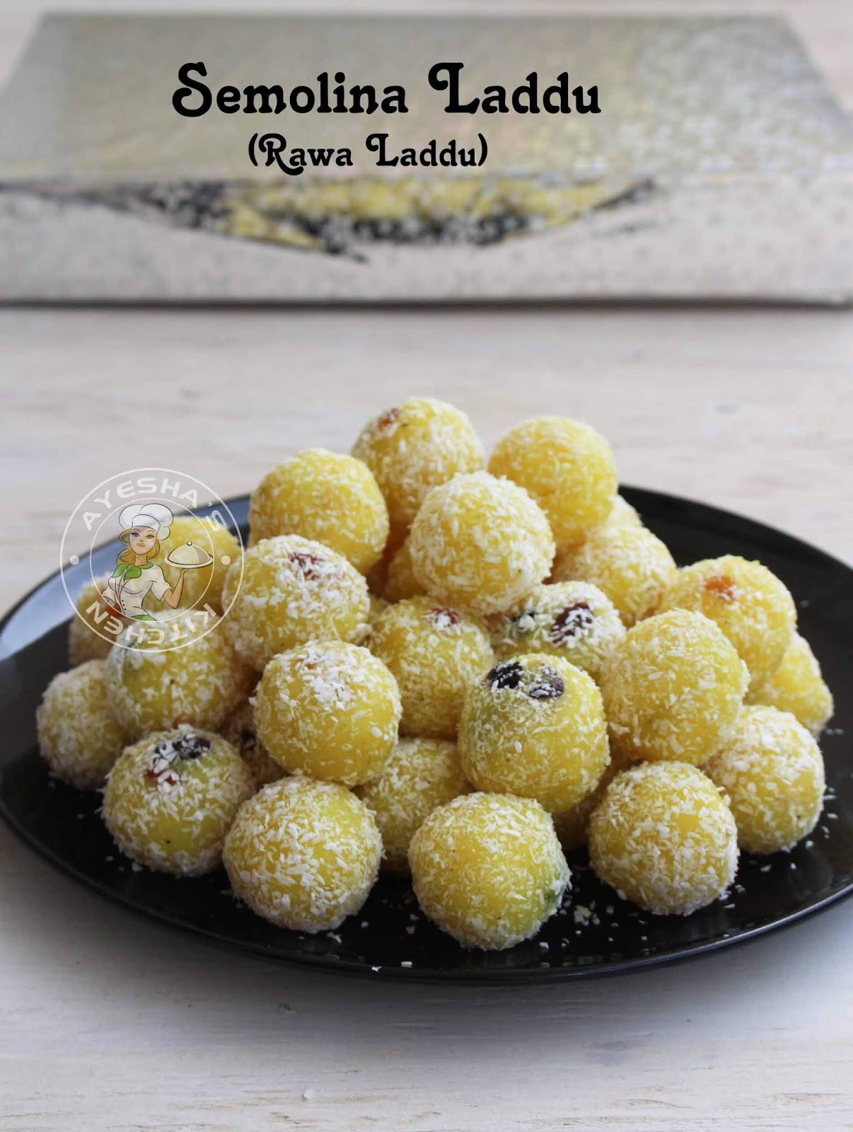 SEMOLINA LADDOO / SEMOLINA COCONUT LADDU - Sweet / dessert recipe