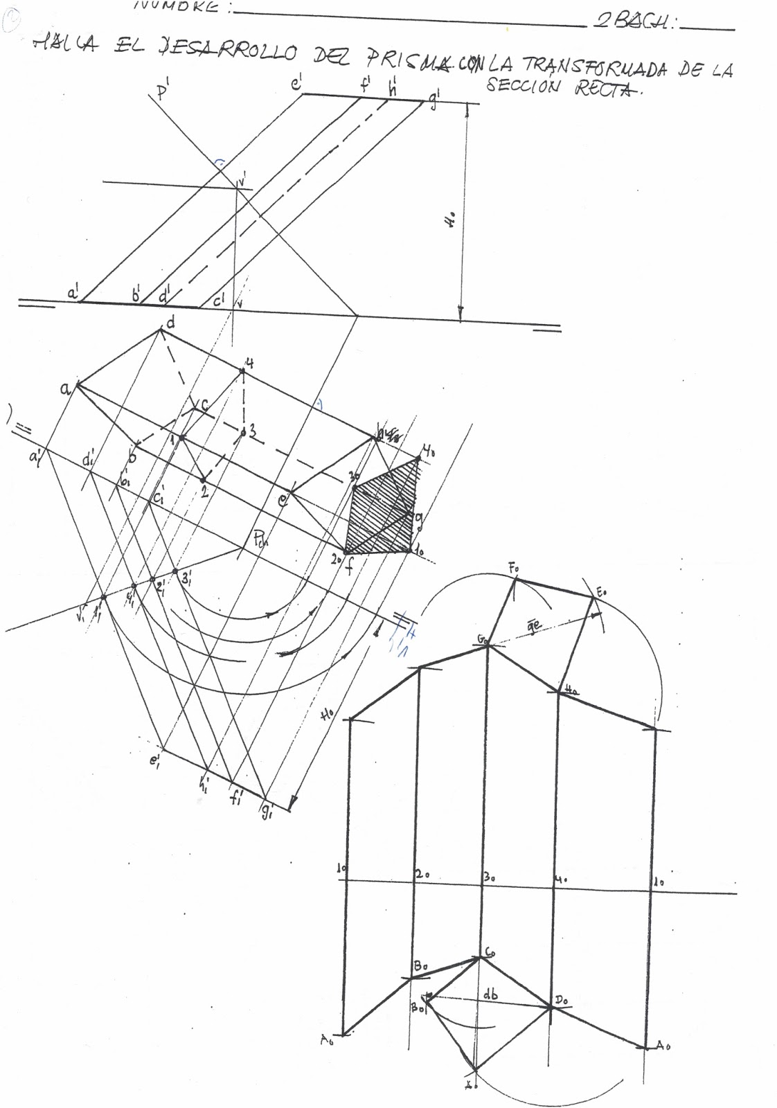 EL DIBUJO SIRVE PARA TODO: Desarrollo de un prisma oblicuo. 2º ...