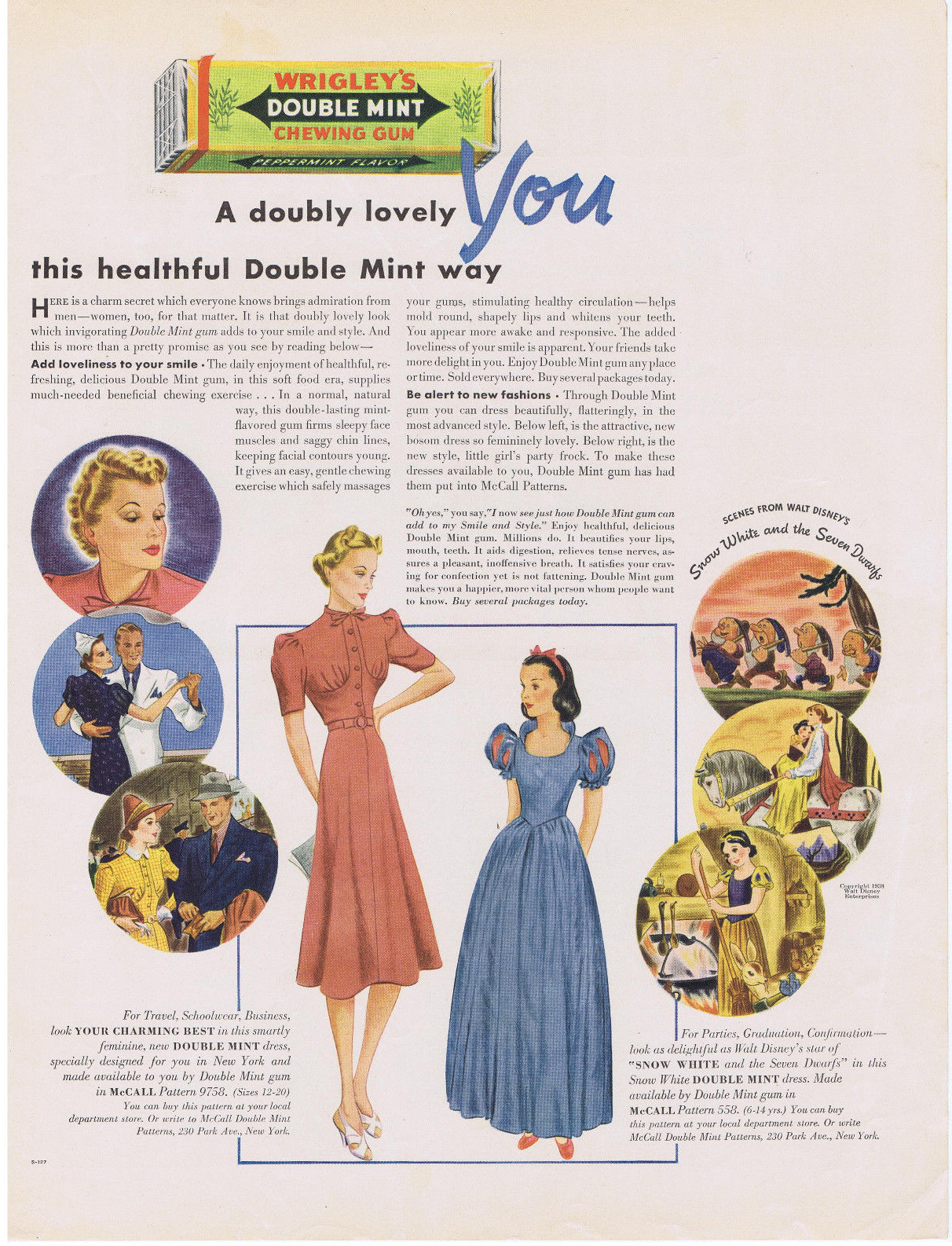 Filmic Light - Snow White Archive: 1938 Double Mint Gum - McCall Snow ...