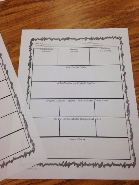Beach Bum Literacy Chick: Gradual Release Lesson Plan Template