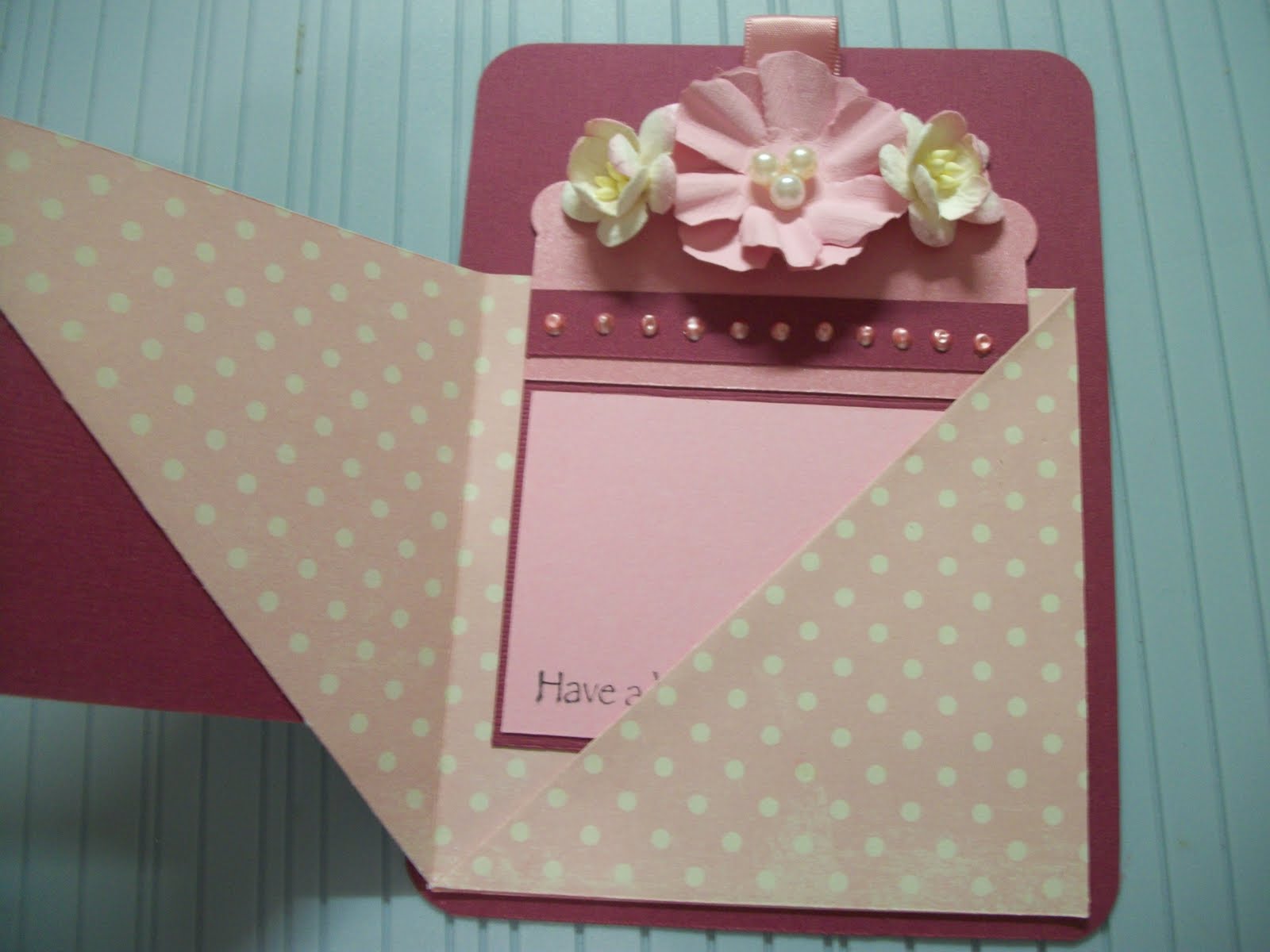 angelic crafter : greeting card with tri fold pocket