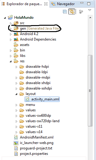desarrollo de aplicaciones moviles: estructura de carpetas de una aplicacion android