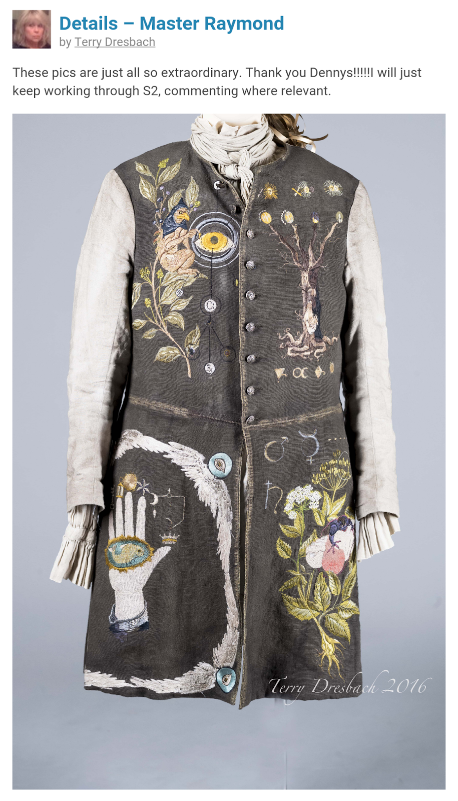 Outlander Homepage: Terry Dresbach's Newsletter MASTER RAYMOND DETAILS