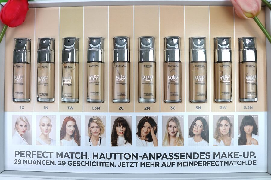 Glam & Shine - Beautyblog: Loreal Perfect Match Foundation - Swatches ...