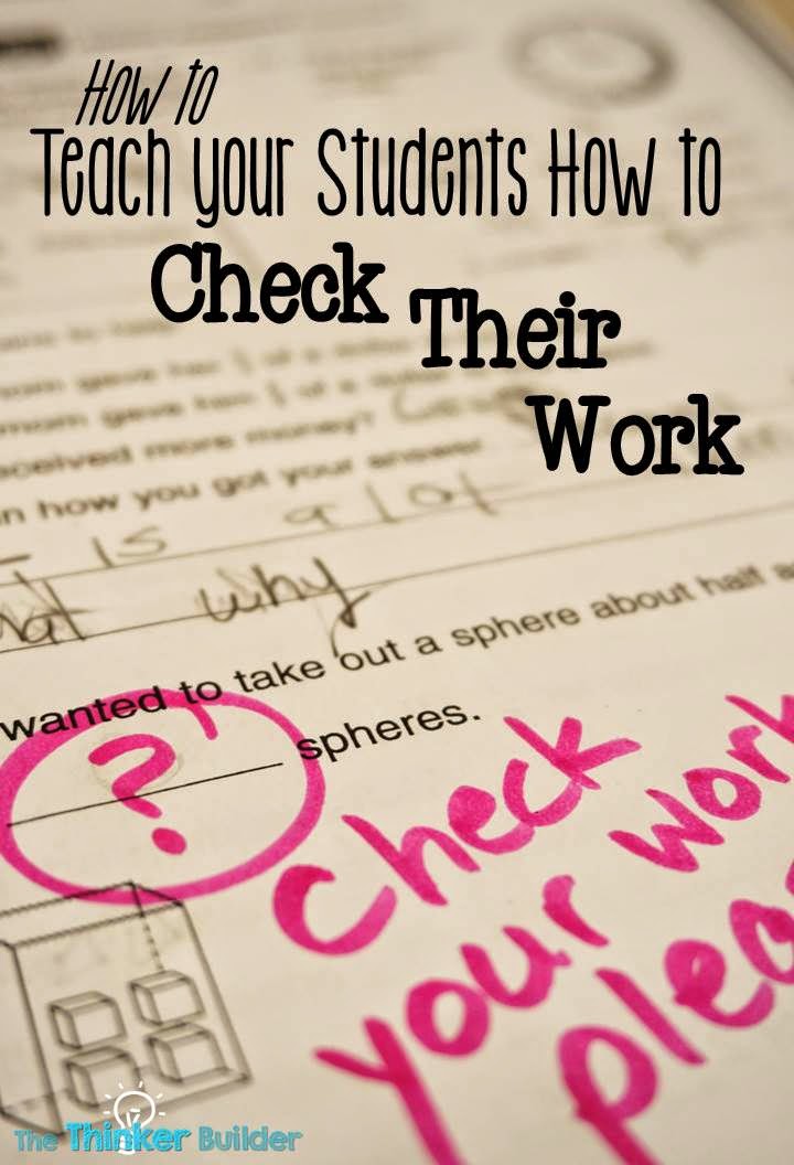 How to Teach Your Students How to CHECK THEIR WORK | Who's Who and Who ...