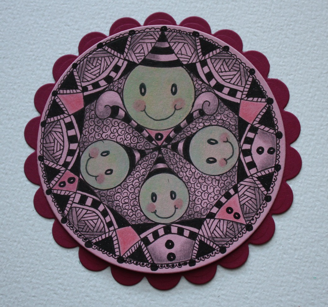 Tineke's Creations: Kleine mandala's met Smileys