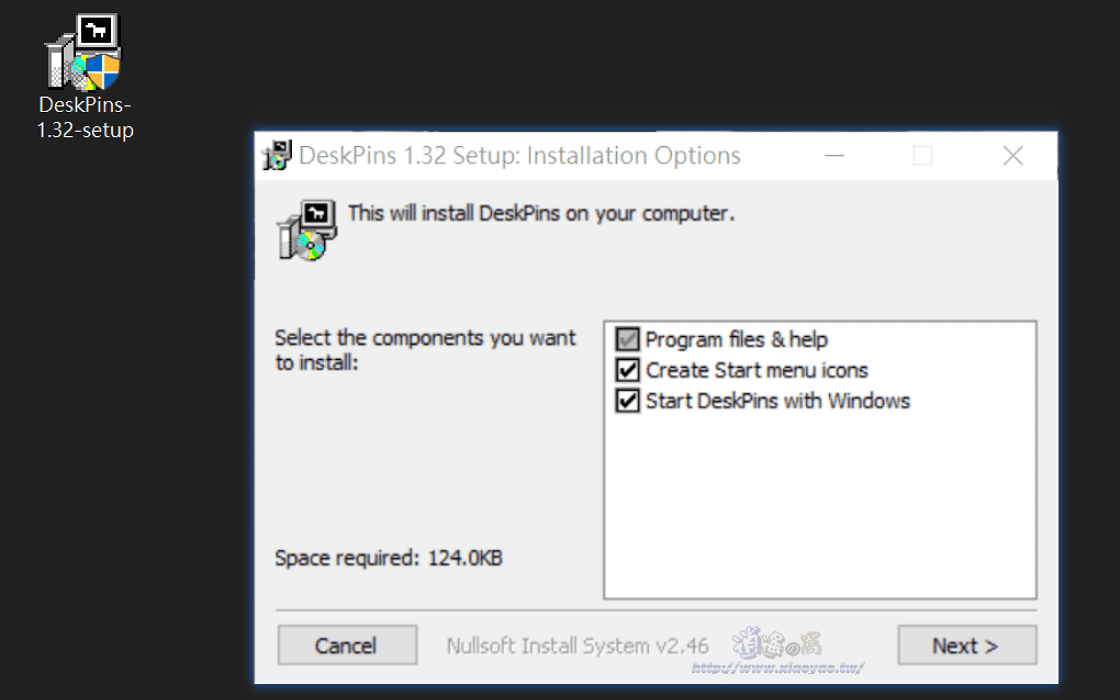 DeskPins 桌面工具軟體，讓任意視窗保持在最上層顯示(英文/ v1.32 版)