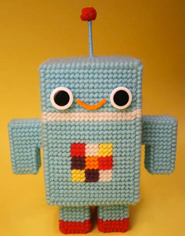 Knitting: Knitted Robots for Christmas