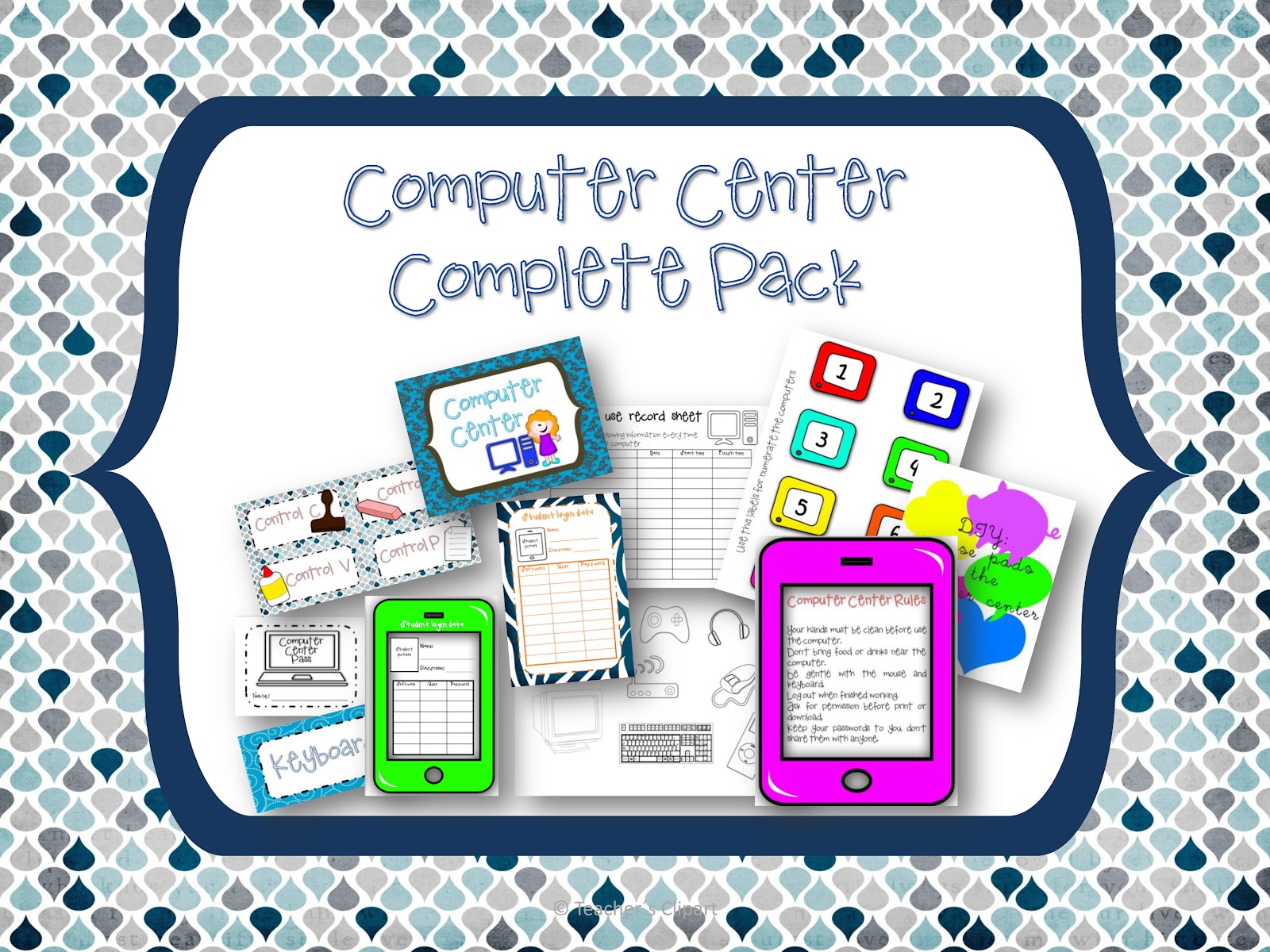 Teacher´s Clipart: Freebie and Computer center tips
