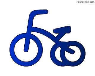 FourPencil: How to draw a Tricycle for kids - step by step
