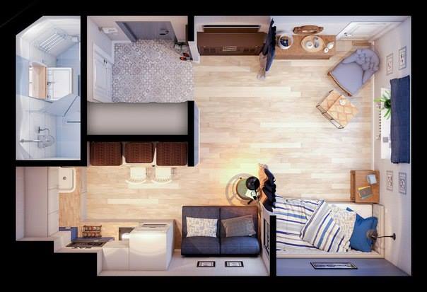 Bridoor S.L: Vivienda Studio de 24 m2