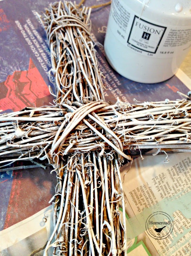 Grapevine Easter Cross Wreath