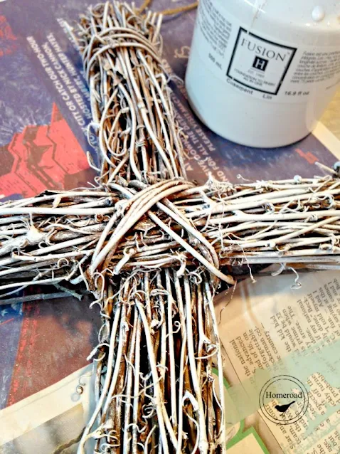 Grapevine Easter Cross Wreath