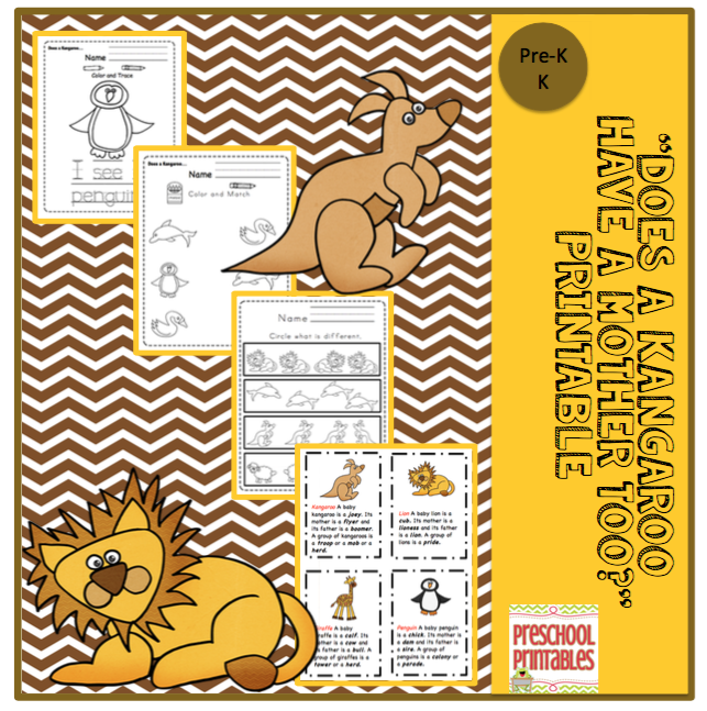 Preschool Packet "Does a Kangaroo Have a Mother, Too?" ~ Preschool ...