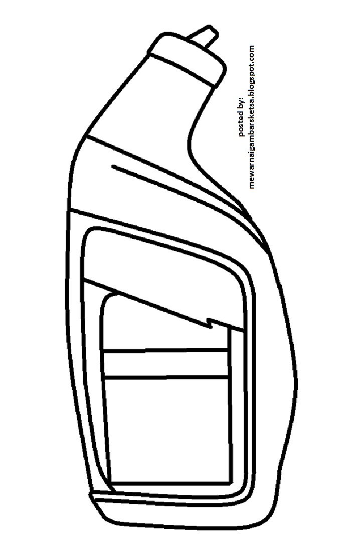Mewarnai Gambar: Mewarnai Gambar Sketsa Botol Pembersih Lantai