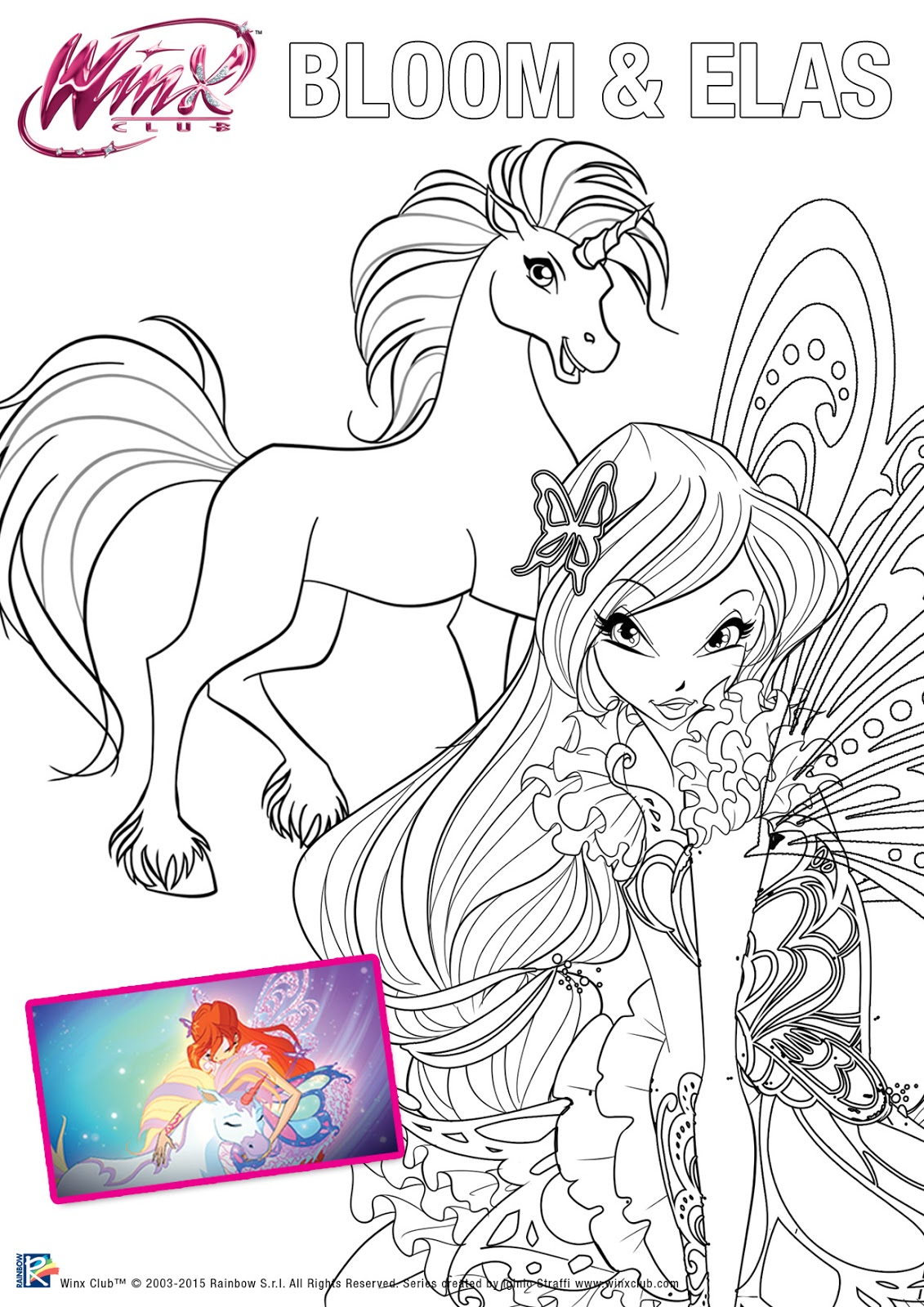 Winx Butterflix + Fairy Animals: Imagens para Colorir