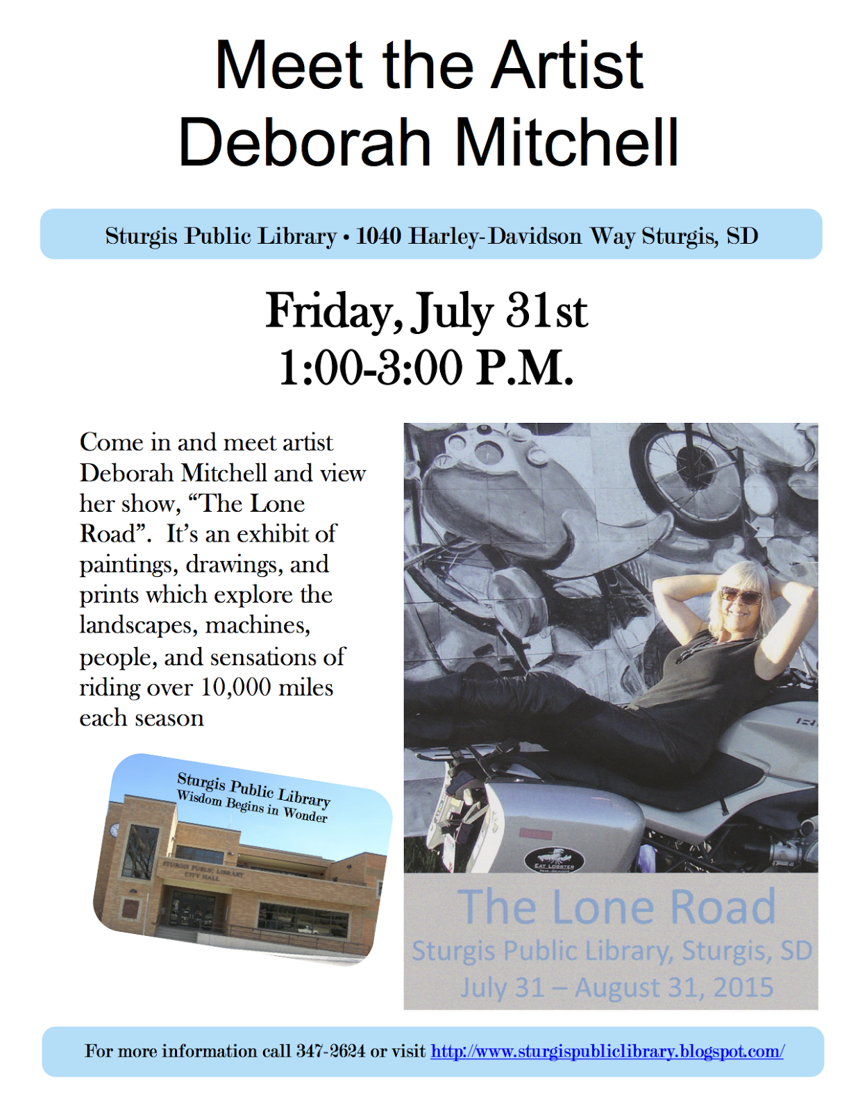 Sturgis Public Library: Meet the Artist: Deborah Mitchell (Friday, July ...
