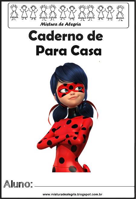 CAPAS PARA CADERNOS - LADYBUG E CAT NOIR - Mistura de Alegria