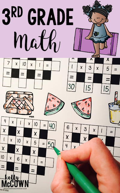Kelly McCown: Summer NO PREP Math Packet Grades 3 to 4