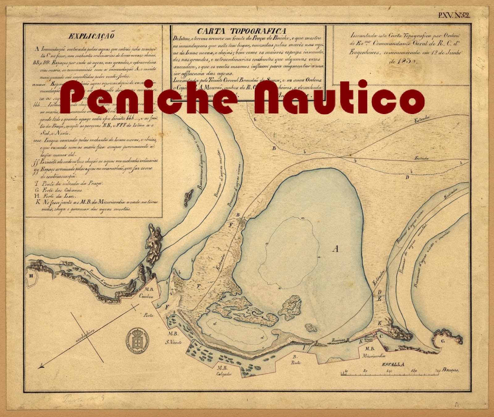 Peniche: Carta Topográfica das Muralhas de Peniche em 1830