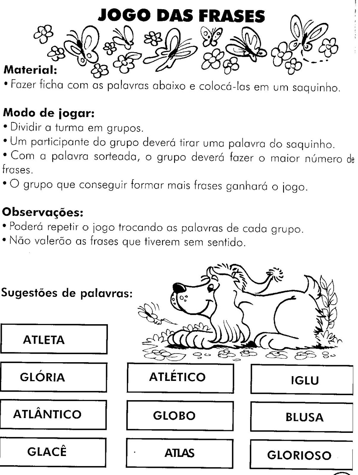 EDUCAÇÃO E ARTES: ATIVIDADES COM L INTERCALADO
