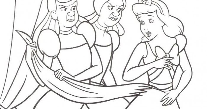 Cinderella Step Sisters Stepmother Coloring Pages