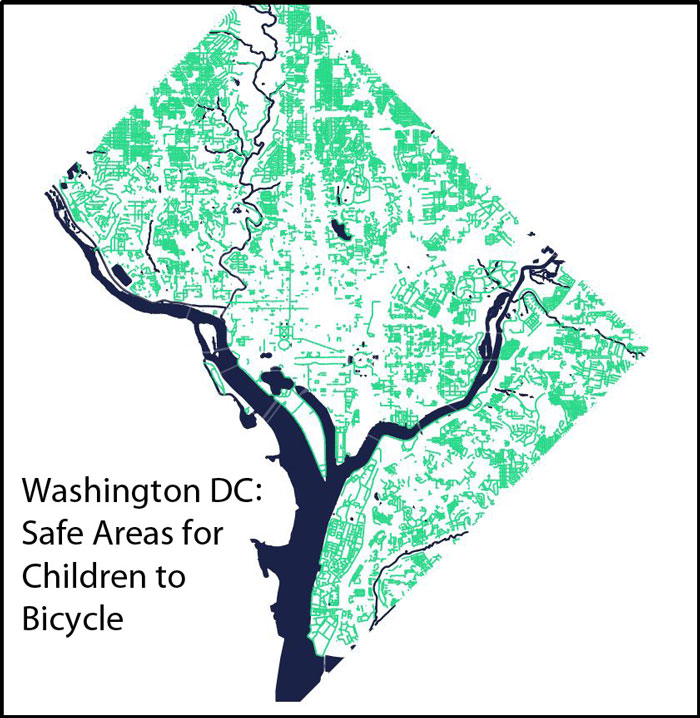 Safe Areas for Children Bicycling, Washington, DC