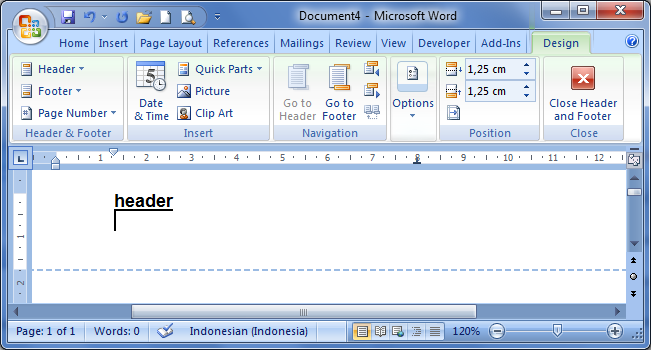Info Penting..!!: Penggunaan Header and Footer