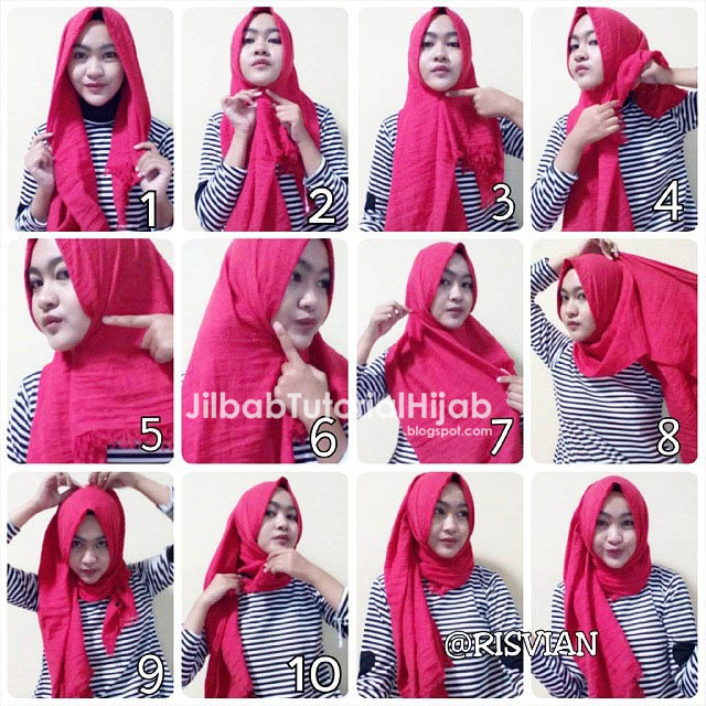 Cara Menggunakan Hijab Pashmina - Kumpulan Tutorial Hijab Modern