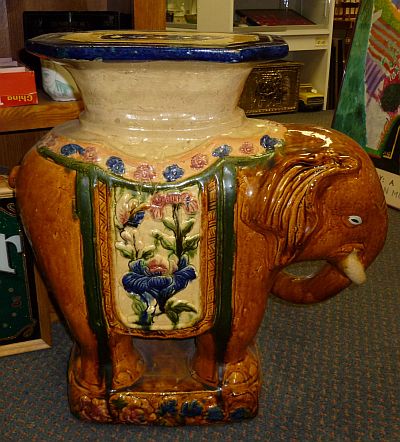Antiques On Kent: SOLD Large Ceramic Elephant Plant Stand