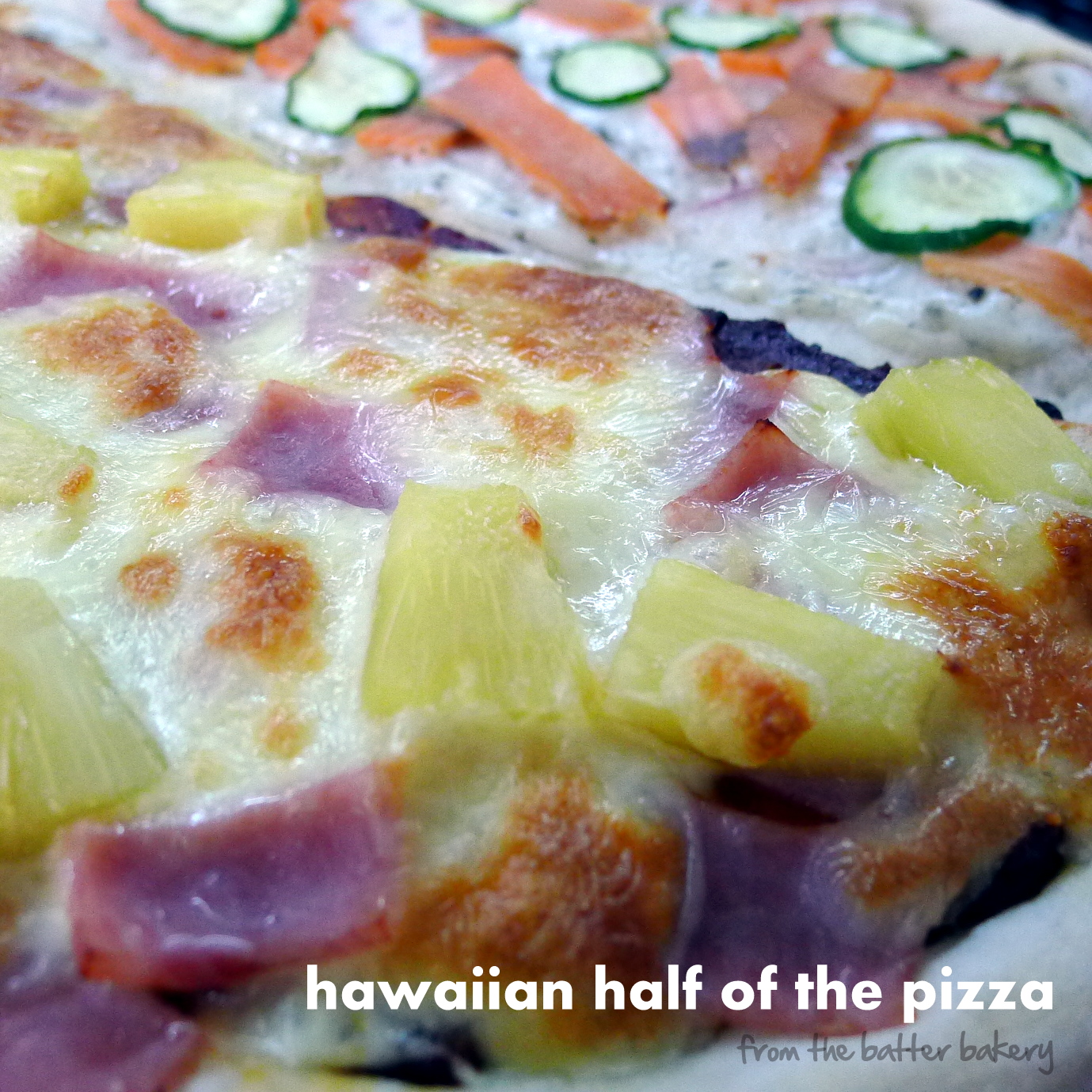 the batter baker: Half & Half Pizza :: Smoked Salmon & Hawaiian