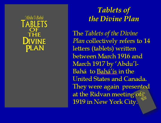 Tablets of the Divine Plan - historical context
