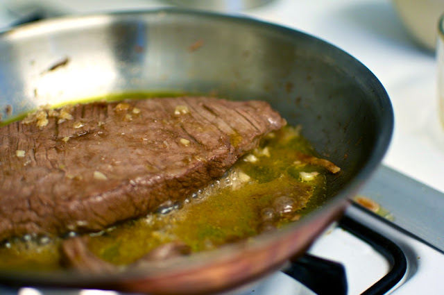 Fish and Veggies: Flank Steak with Goat Cheese Salad