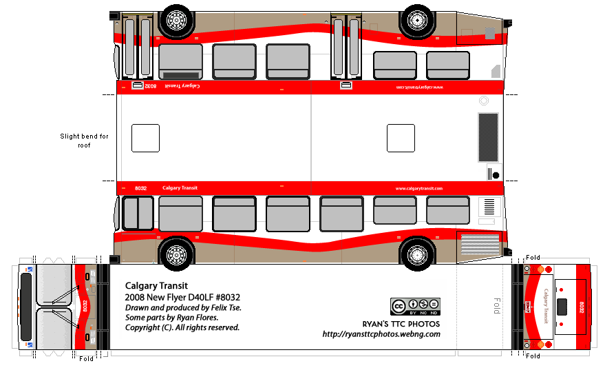 SP. Papel Modelismo: PaperCraft Bus 2008 New Flyer D40LF - Calgary Transit