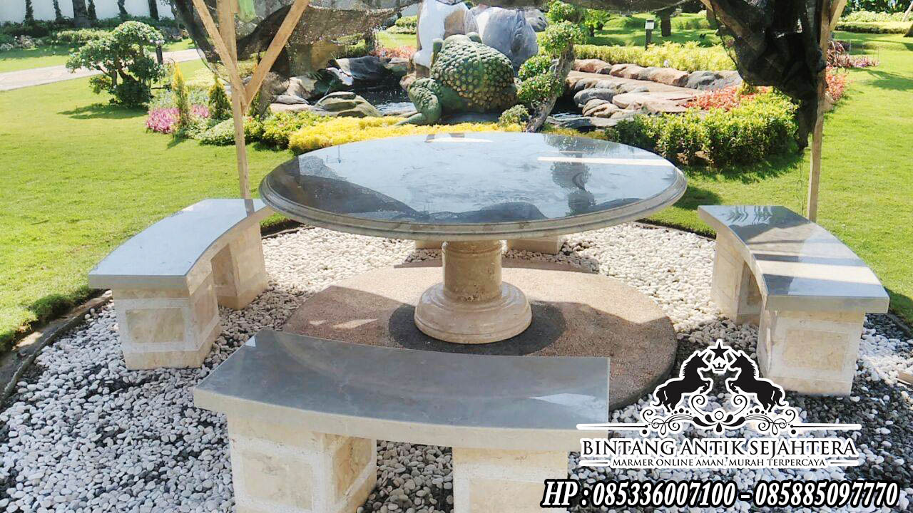 Meja Taman Bali | Meja Taman Batu Alam - Kerajinan Marmer Tulungagung