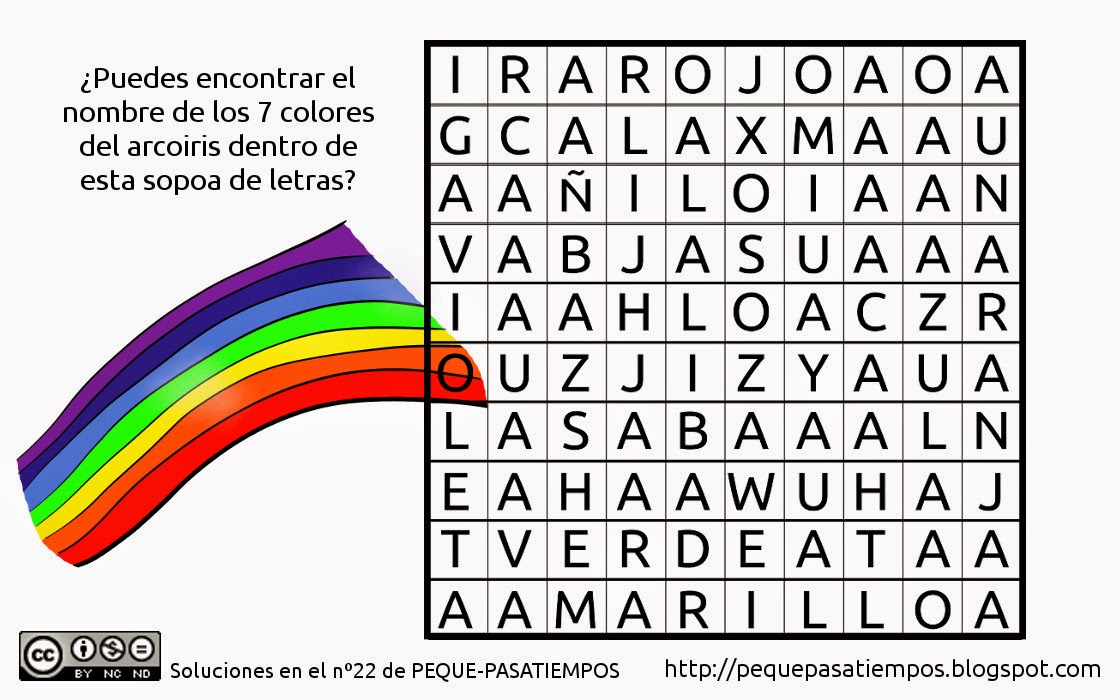 Peque-pasatiempos: Sopas de letras