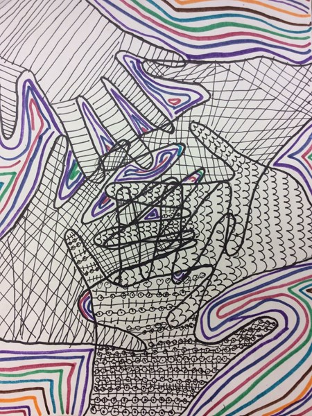 Mrs. Nicholas's Art Blog: 5th Grade Hand Line Design Project