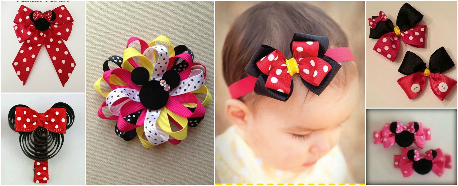 Aprende cómo hacer moños y pasadores de Minnie Mouse para el cabello ...