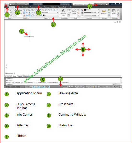 Part 2 AutoCAD Tutorial: AutoCAD User Interface Layout ~ Tutorial Homes